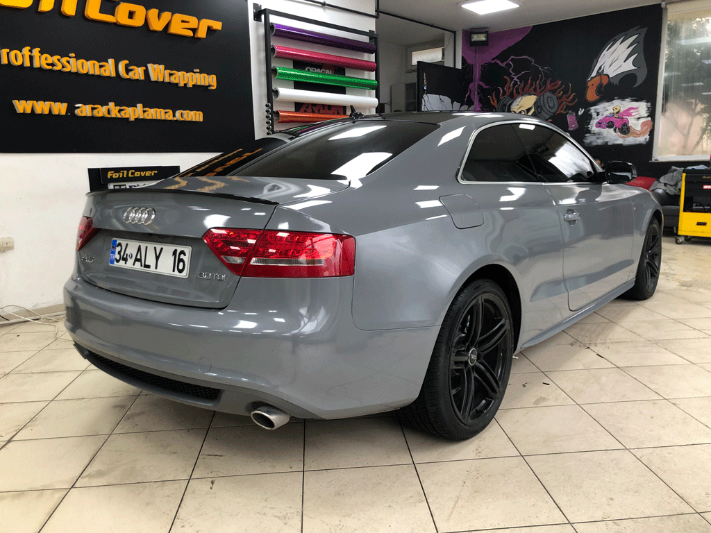 Audi A5 Metalik Nardo Grey Araç Kaplama – Foil Cover – Araç Kaplama ...