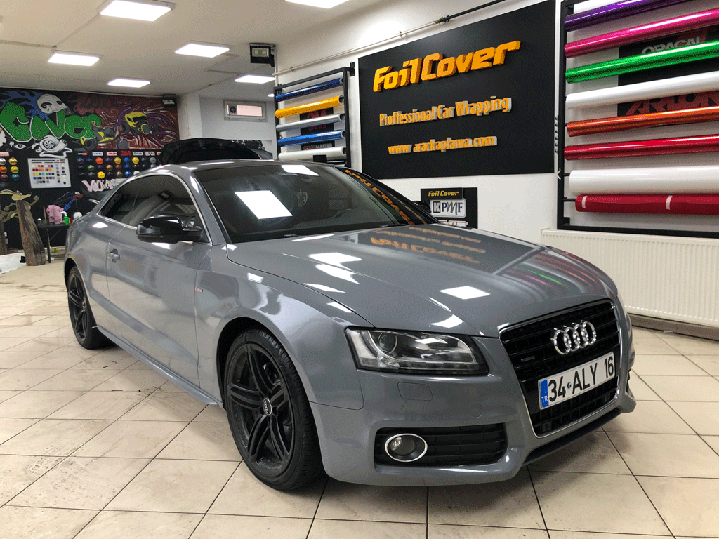 Audi A5 Metalik Nardo Grey Araç Kaplama – Foil Cover – Araç Kaplama ...